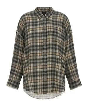 R13 Plaid Long Sleeve Shirt - Grey