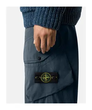 Stone Island Loose-fit Cargo Trousers With Snap Pockets
