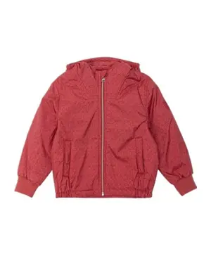 Bonpoint Long-sleeved Hooded Casual Jacket - Red