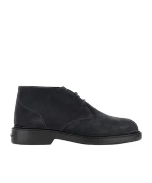 Hogan H704 Suede Lace-up Boots - Blue