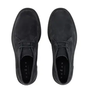 Hogan H704 Suede Lace-up Boots