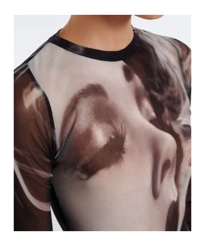 JEAN PAUL GAULTIER Printed Mesh Maxi Dress