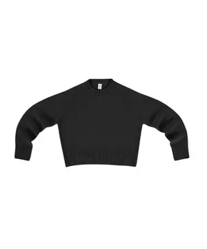 Extreme Cashmere Long-sleeved Short Sweater - Black