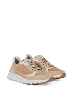 Brunello Cucinelli Nubuck And Suede Lace-up Sneakers