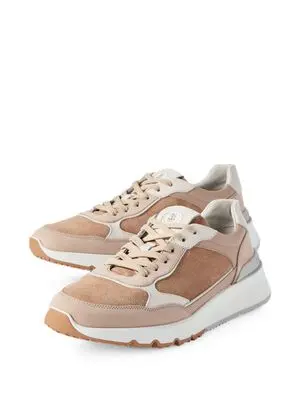 Brunello Cucinelli Nubuck And Suede Lace-up Sneakers