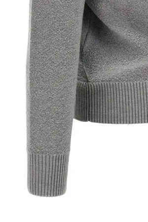 Stone Island Crew Neck Sweater With Textured Processing - Grey