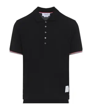 Thom Browne Short-sleeved Polo Shirt - Black