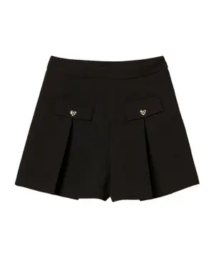 TWINSET Pleated Detail Shorts - Black