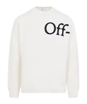 Off-White Long-sleeve Crew-neck Sweater - Cream