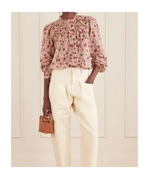 Isabel Marant Étoile Ruffled Printed Cotton Blouse