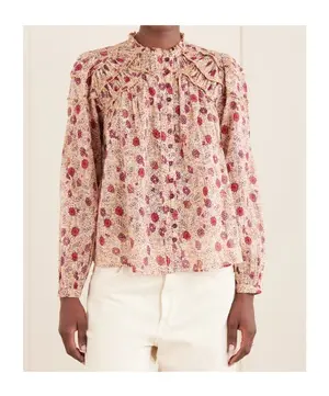 Isabel Marant Étoile Ruffled Printed Cotton Blouse
