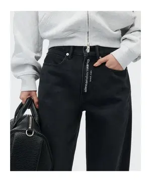 Alexander Wang Hotfix Logo Straight-leg Jeans