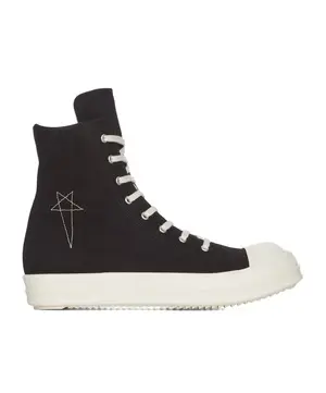 Rick Owens High-top Sneakers With Side Zip - Black