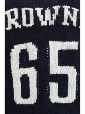 Thom Browne Knitted Hoodie With Rwb Stripes