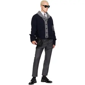 Thom Browne Knitted Hoodie With Rwb Stripes
