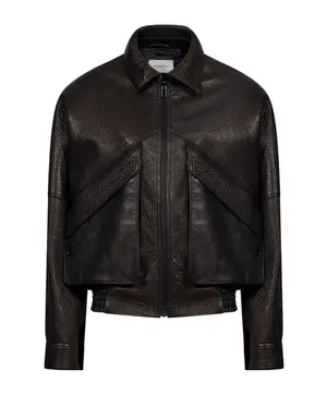 Magda Butrym Classic Collar Vintage Leather Jacket - No