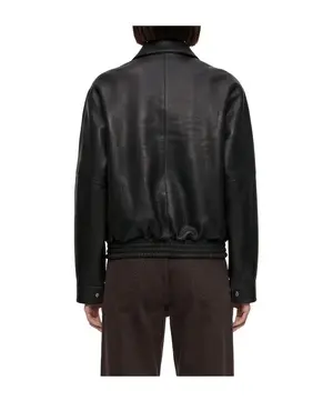 Magda Butrym Classic Collar Vintage Leather Jacket