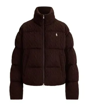 Polo Ralph Lauren Cable-knit Puffer Down Jacket - Black