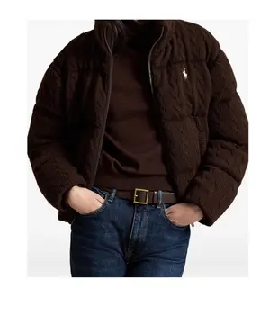 Polo Ralph Lauren Cable-knit Puffer Down Jacket - Black
