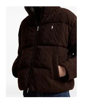 Polo Ralph Lauren Cable-knit Puffer Down Jacket - Black