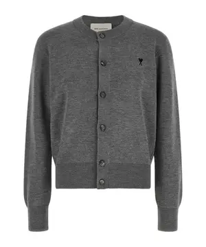 Ami Paris Crew Neck Cardigans For Women