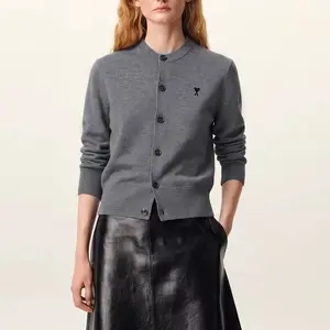 AMI Paris De Coeur Crewneck Cardigan