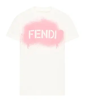 Fendi Spray-paint Logo T-shirt - Ivory