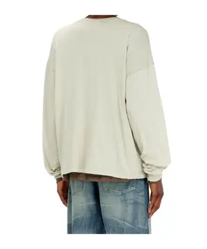 DIESEL® T-box Long Sleeve Graphic T-shirt - Beige