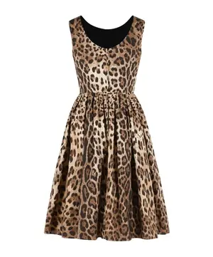 Dolce & Gabbana Leopard Print Sleeveless Midi Dress - No