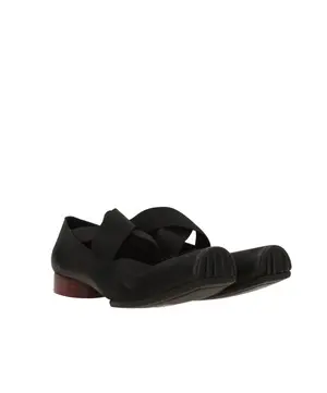 UMA WANG Square-toe Ballet Flats With Crisscross Ankle Straps - No