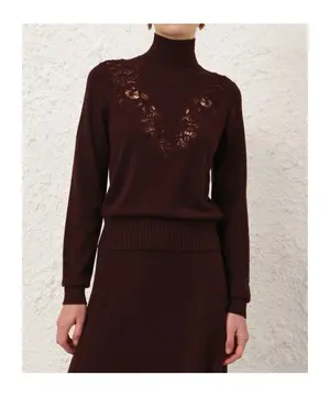 Zimmermann Valiant Merino Lace Turtleneck