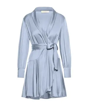 Zimmermann Long-sleeved Belted Dress - Oceanblue