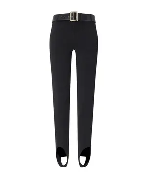 SELF-PORTRAIT Stirrup Belted Knit Pants - Black