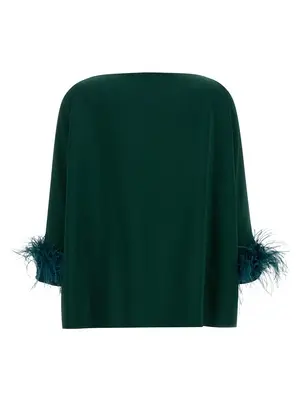GIANLUCA CAPANNOLO Long Sleeve Top With Feather Cuffs