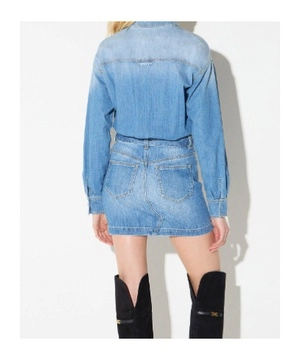Elisabetta Franchi Belted Denim Mini Dress