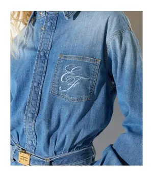 Elisabetta Franchi Belted Denim Mini Dress