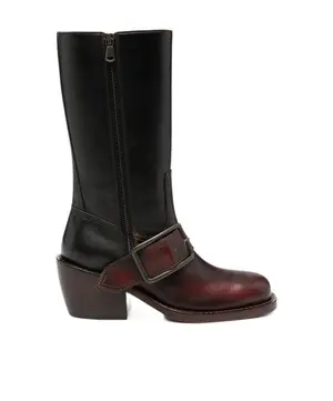 Dries Van Noten Square-toe Tall Boots - Tan