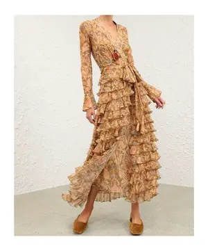 Zimmermann Valiant Ruffle Wrap Dress