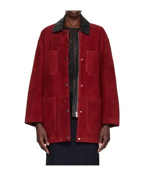 Nour Hammour Long-sleeve Leather Jacket - Carmine