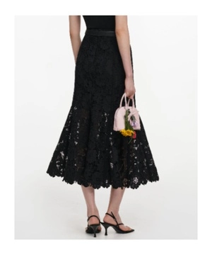 SELF-PORTRAIT A-line Lace Midi Skirt