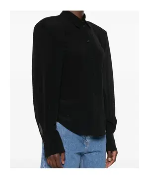 IRO PARIS Classic Collar Long Sleeve Shirt With Patch Pocket And Curved Hem