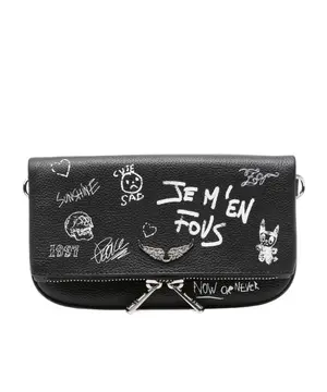 Zadig&Voltaire Mini Rock Graffiti Clutch Bag - Black