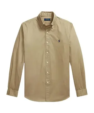 Polo Ralph Lauren Logo Embroidered Curved Hem Shirt - Brown