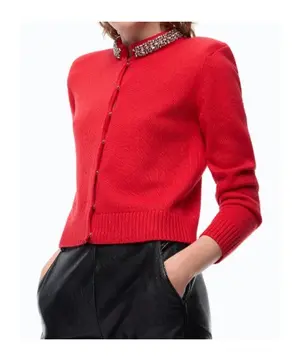 Pinko Cardigan With Jewel Embellished Collar