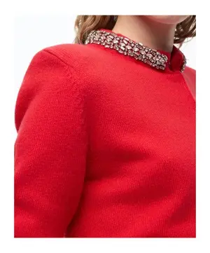 Pinko Cardigan With Jewel Embellished Collar