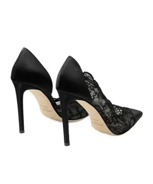 JIMMY CHOO Brigitte 100 Lace And Satin Pumps