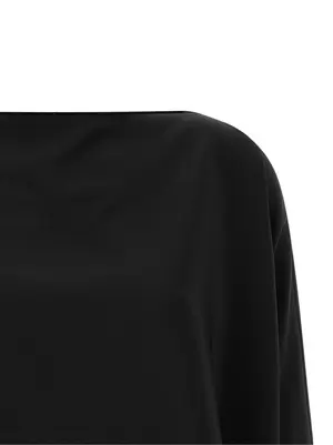 GIANLUCA CAPANNOLO Boatneck Top With Feather Cuffs