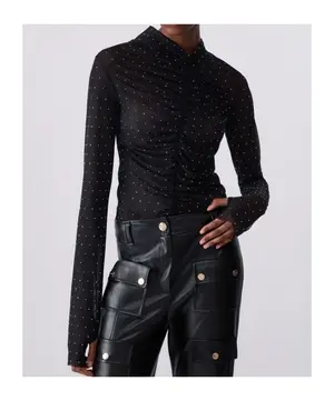 Liu Jo Rhinestone Embellished Tulle T-shirt