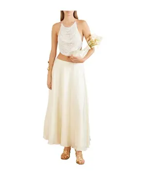 Cult Gaia Silk-twill Midi Skirt
