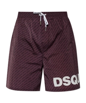 Dsquared2 Wide-leg Swim Shorts - Wine Red
